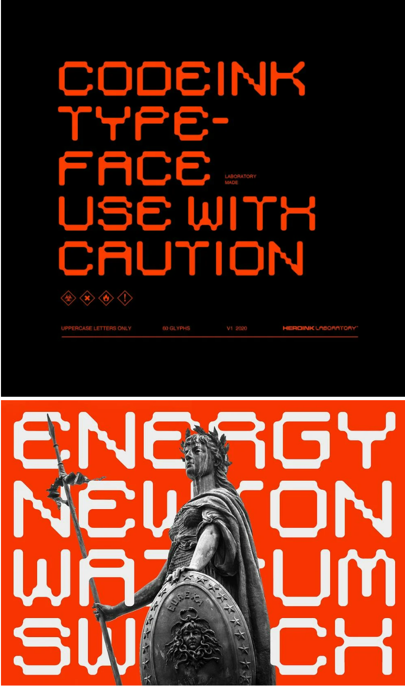 潮流酸性海报标题徽标Logo设计无衬线大写英文字体素材_琦美素材库，让您的设计少走弯路~