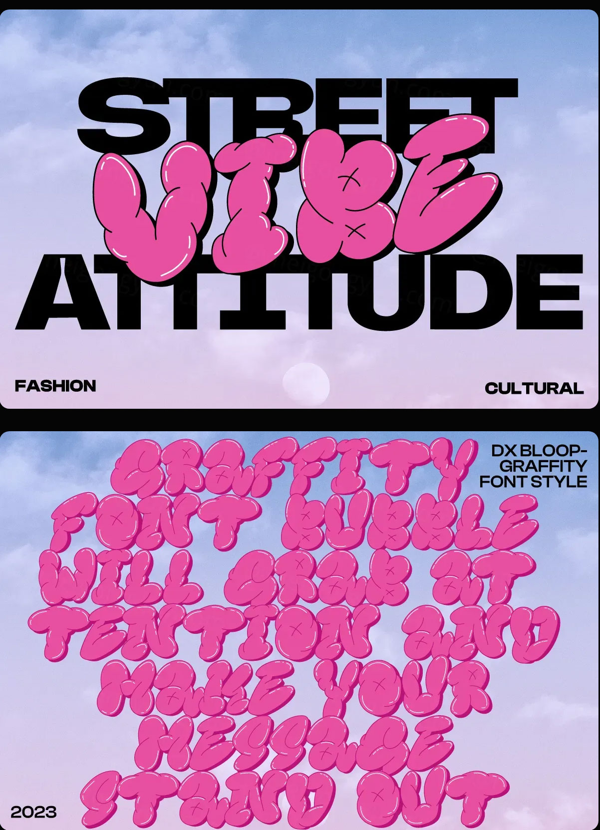 潮流Y2K酸性逆反差臃肿肥胖圆润气泡英文SVG字体素材_琦美素材库，让您的设计少走弯路~