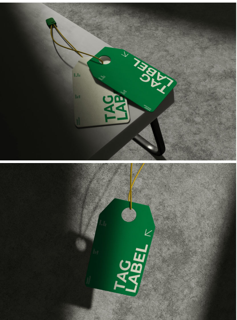 逼真服装商品价格标签品牌标牌设计PS智能贴图样机模板素材_琦美素材库，让您的设计少走弯路~