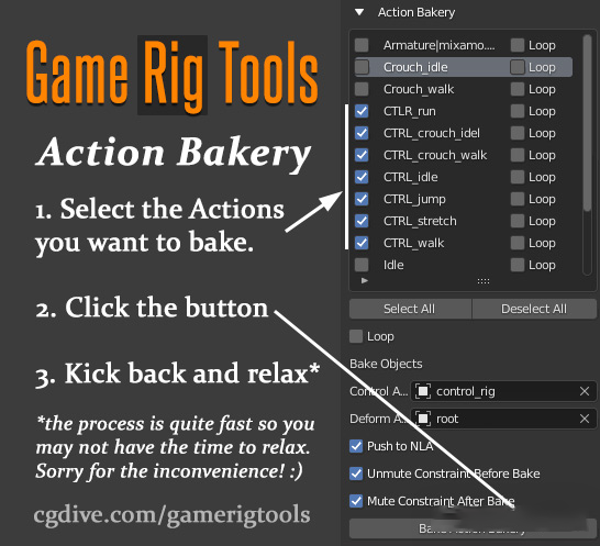 【Blender插件】Game Rig Tools 4.1 游戏绑定UE4 UE5 Unity Godot_琦美素材库，让您的设计少走弯路~